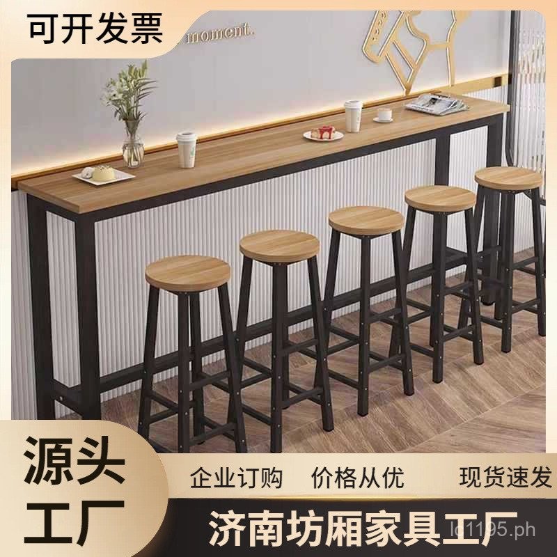 Combination High Bar Table and Chair Narrow Table Rectangular Simple ...