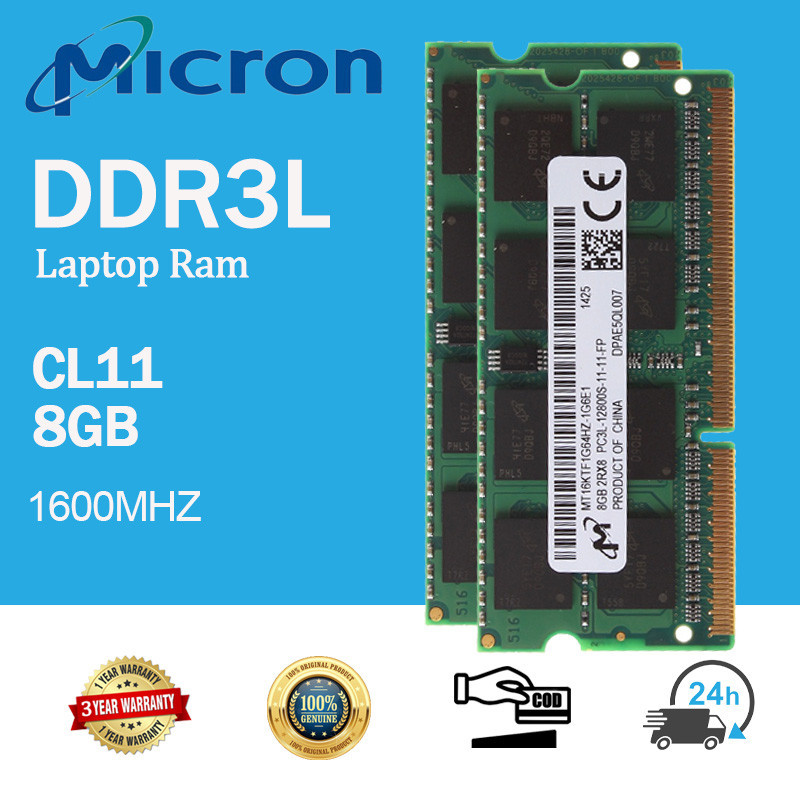 Micron 8GB DDR3L 1600MHz ram 2RX8 PC3L-12800S 204PIN SODIMM Laptop ...