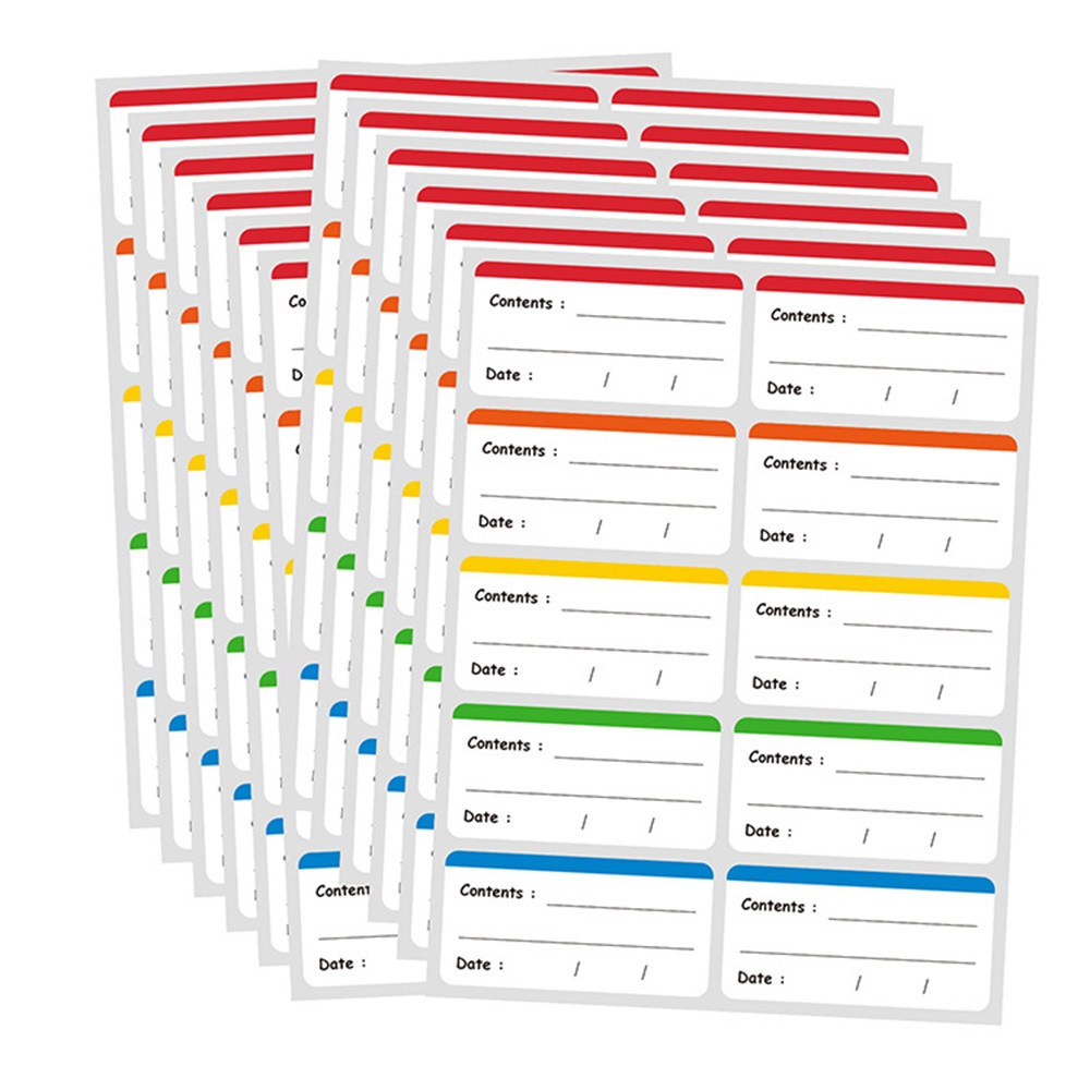 10 Sheets Colorful Food Label Sticker Self-adhesive Removable Food Date ...