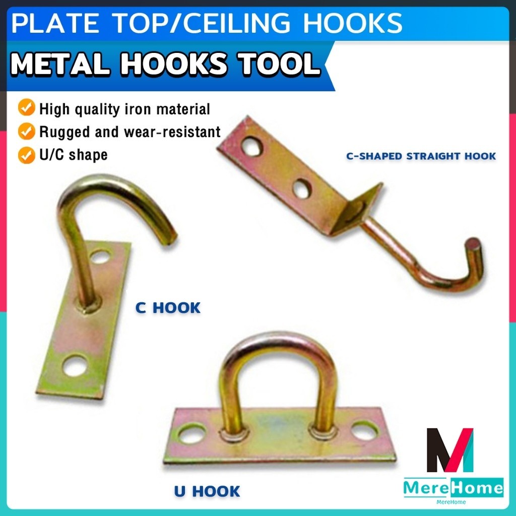 MereHome Metal Hooks Tool Fan Ceiling Wall Mounting Ceiling Hooks Wall ...