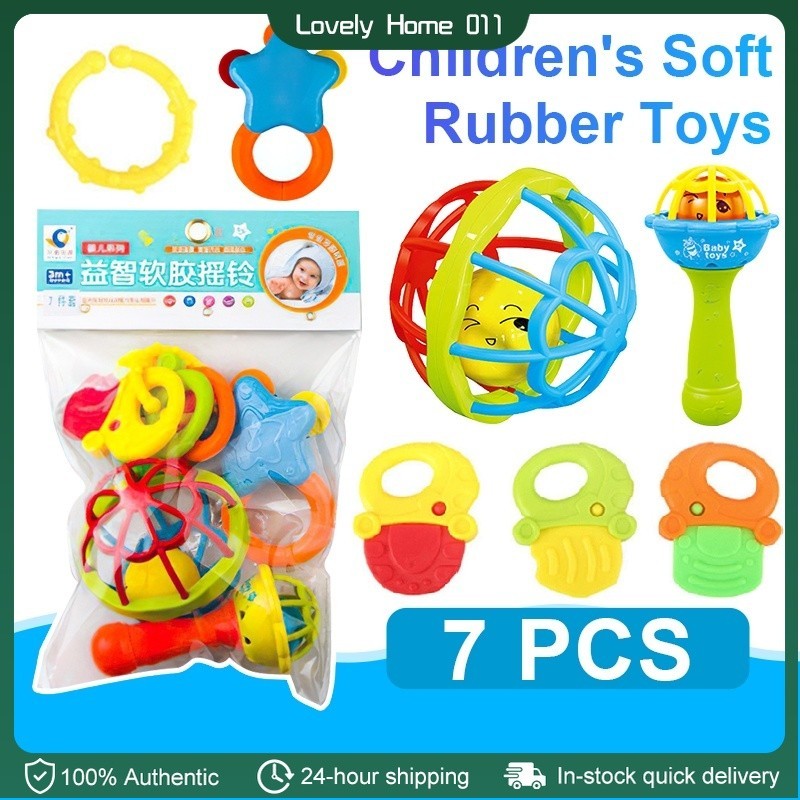 7pcs/set Baby Rattle Toys Infants Soft Teething Stick Colorful Rattles ...