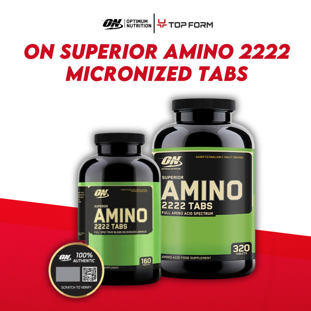 Optimum Nutrition ON Superior Amino 2222 Micronized Aminos Tabs and ...