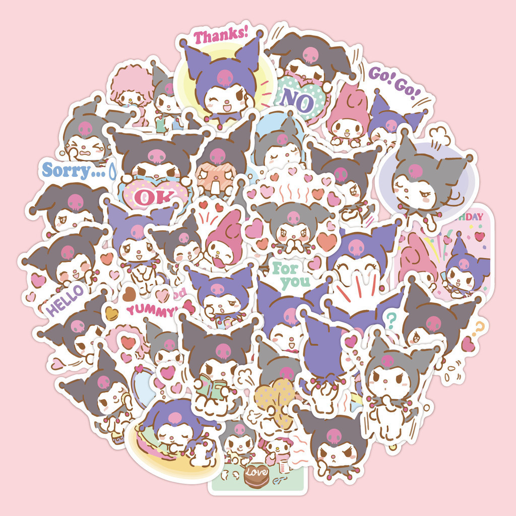 40Pcs Cute Kuromi Theme Sticker Set Cartoon Waterproof Oil Resistant ...