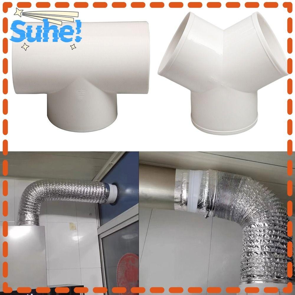 HI-SUHE Quick Ventilation Tube Joint, PVC T/Y Shape Exhaust Duct ...