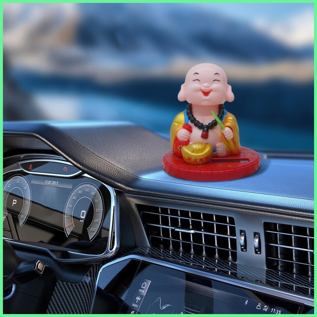 Solar Powered Car Ornament Buddha Decor Car Ornaments Solar Powered ...