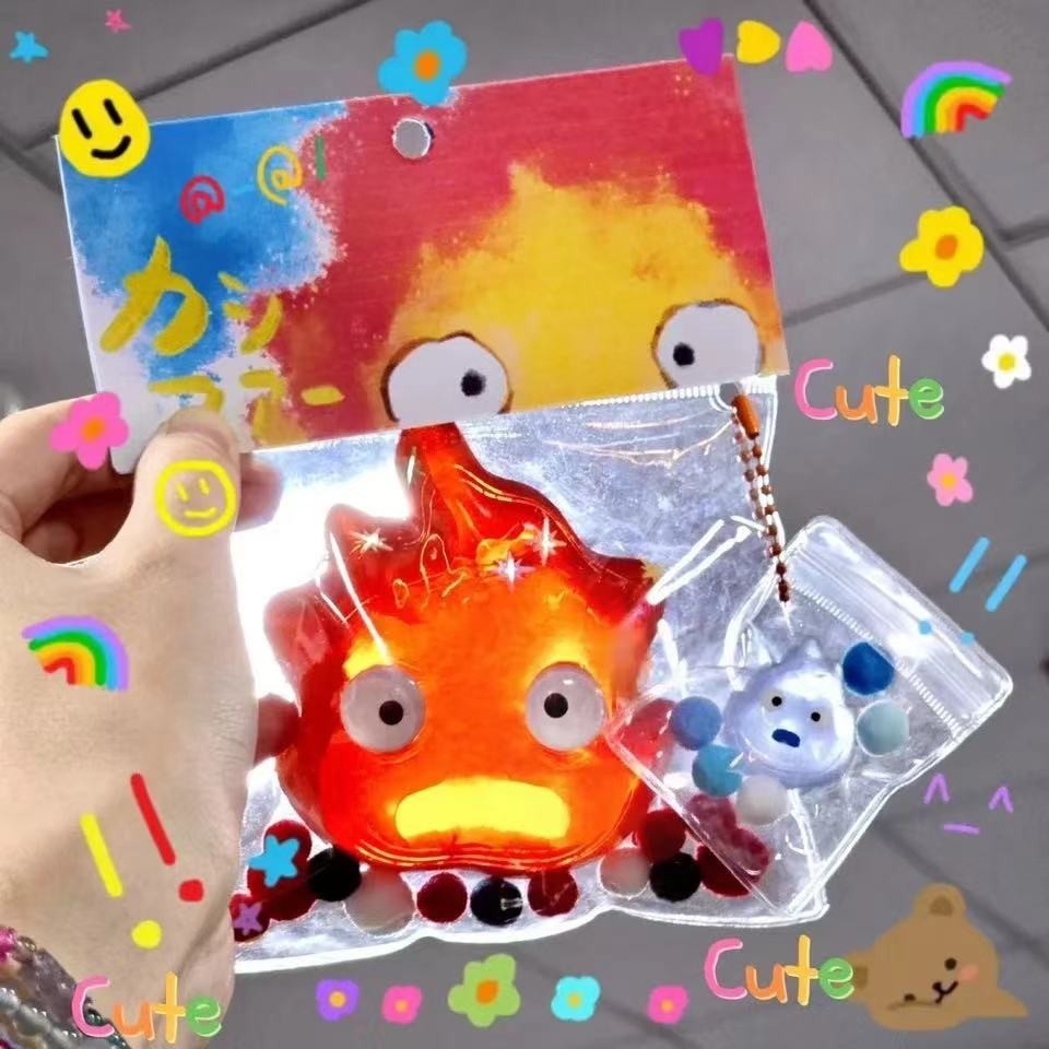 Casifa Blue Flames Pinch Toy Stress Ball Howl's Moving Castle Little ...