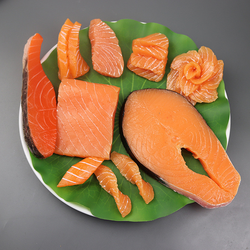 Simulated Salmon Slices Artificial Lifelike Salmons Fake Fish Meat Food ...