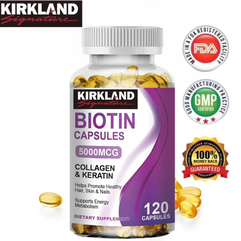 KIRK--LAND Biotin Collagen Capsules with Vitamins for Formula Strong ...