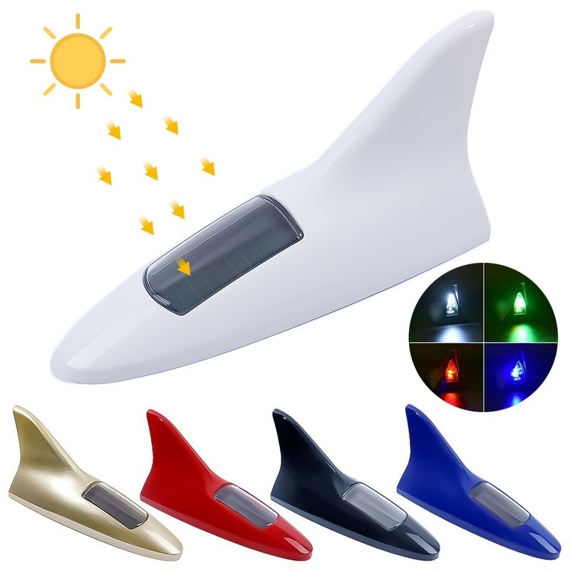 1Pc car shark fin antenna, shark antenna, solar anti rear end light ...