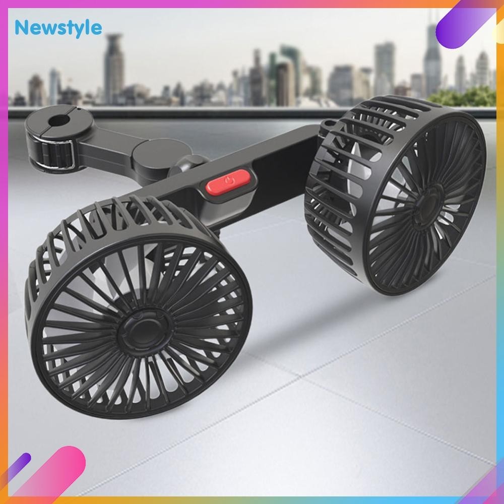 Car Rear Fan 360 Degrees Adjusted Double-headed USB Fans 3 Speeds Wind ...