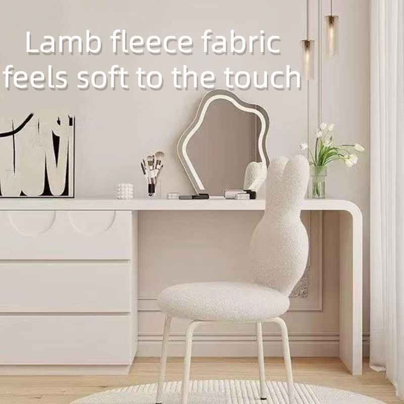 Makeup Stool Lamb Fleece Bedroom Dressing Stool Modern Simple Girly ...