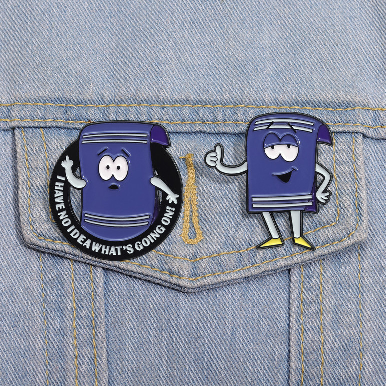 Anime South Park Cartoon Character Brooch Magic Blue Towel Metal Badge ...