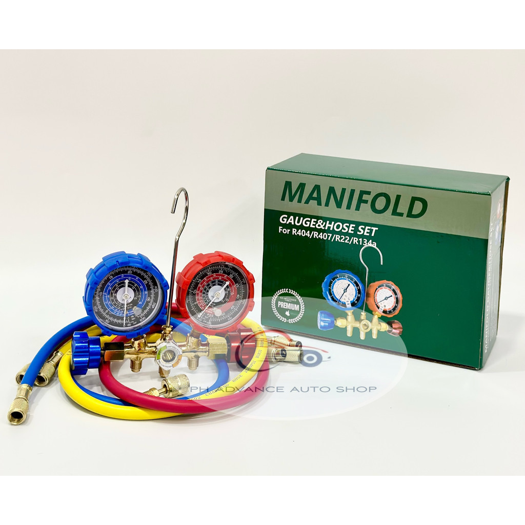Manifold Gauge R410a R22 R134a R404a Hose Set Heavy Duty ...