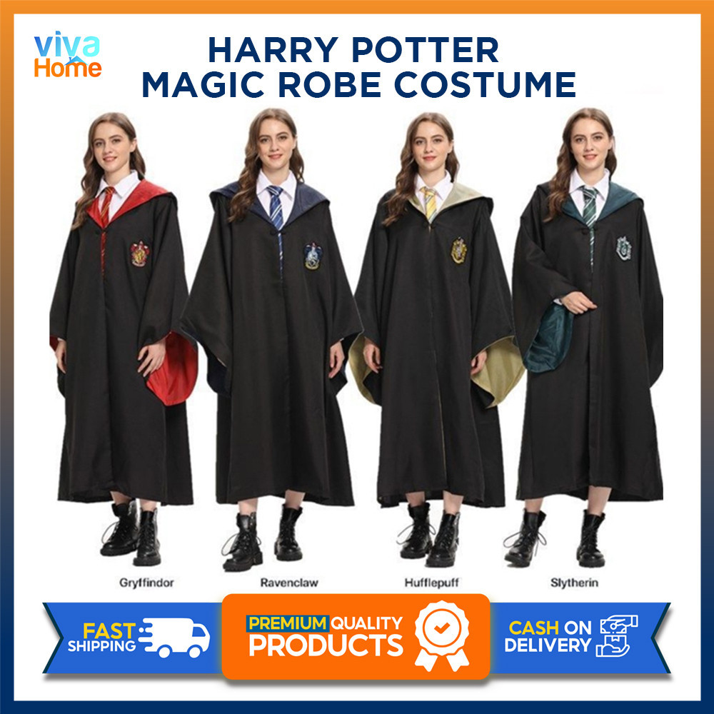 Vivahome Black Wiz4rd R0bes Costume for Kids Adults Unisex Student ...