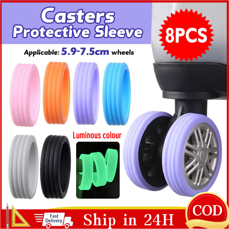 8PCS/Set Suitcase Wheels Protection Cover Thickened Travel Luggage ...