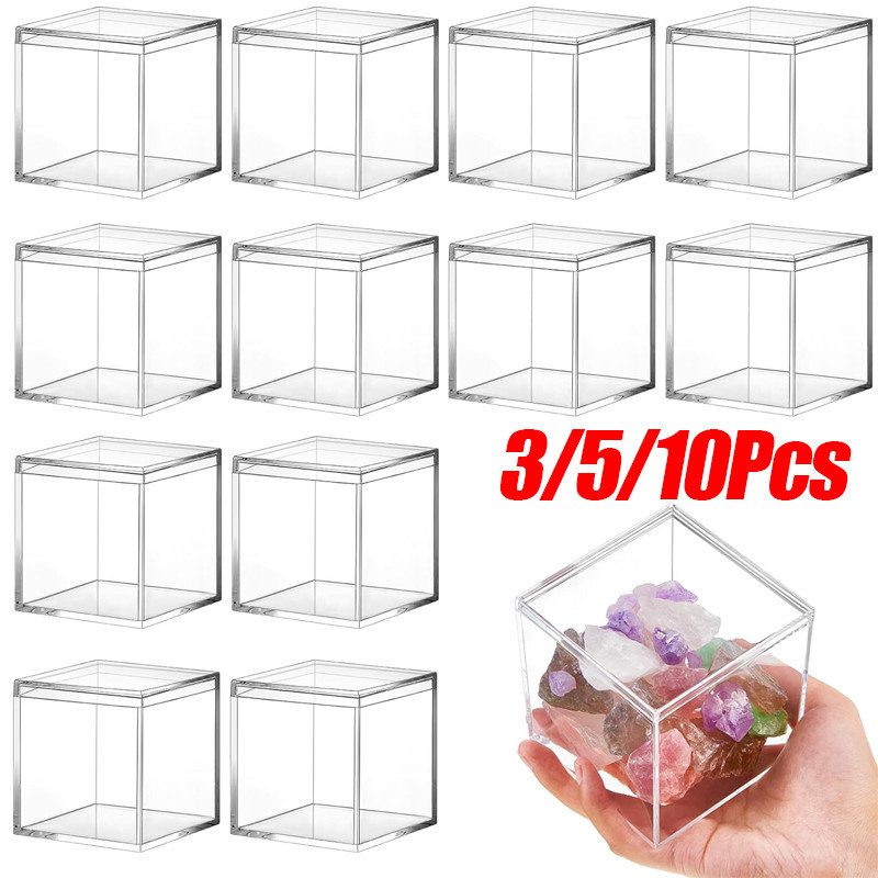 Clear Square Acrylic Candy Boxes / Mini Gift Packaging Storage Box ...