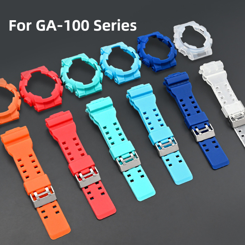 Colorful Resin Watch Case Strap Set GA-100 Series Rubber Bezel Case GA ...