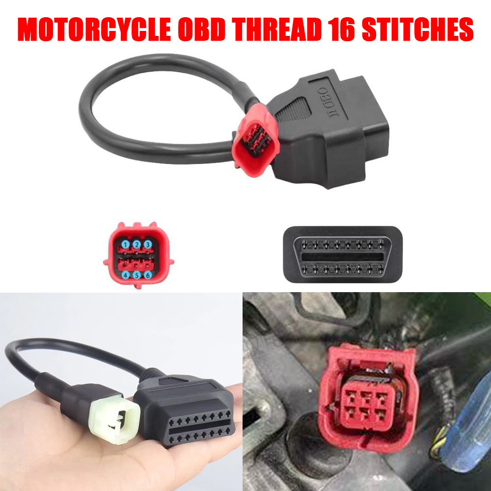 Honda 4Pin 6Pin to 16Pin OBDII Motorcycle Scanner Tool Adapter ...