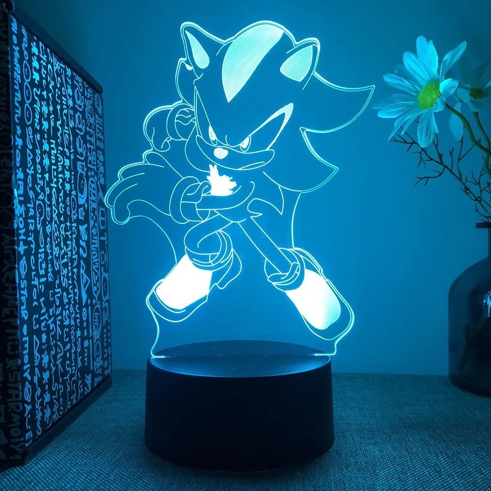 Sonic 3D Night Lights LED 7 Color 16 Color Light Sonic Action Figure ...