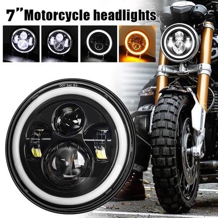 7 Inch LED Car Headlights Motorcycle Light Daytime Driving Round Angle ...