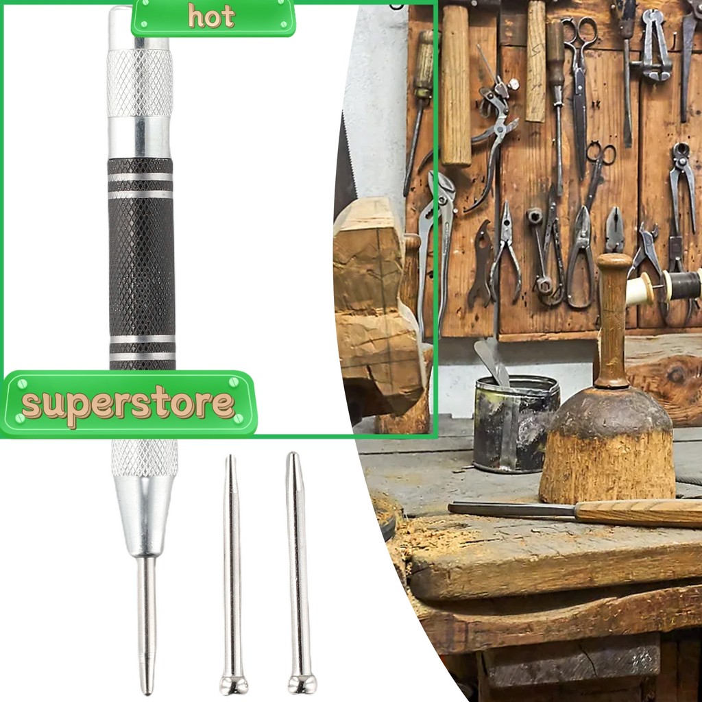 SUPER| Automatic Centre Punch and 2pc Needles Adjustable Spring Loaded ...