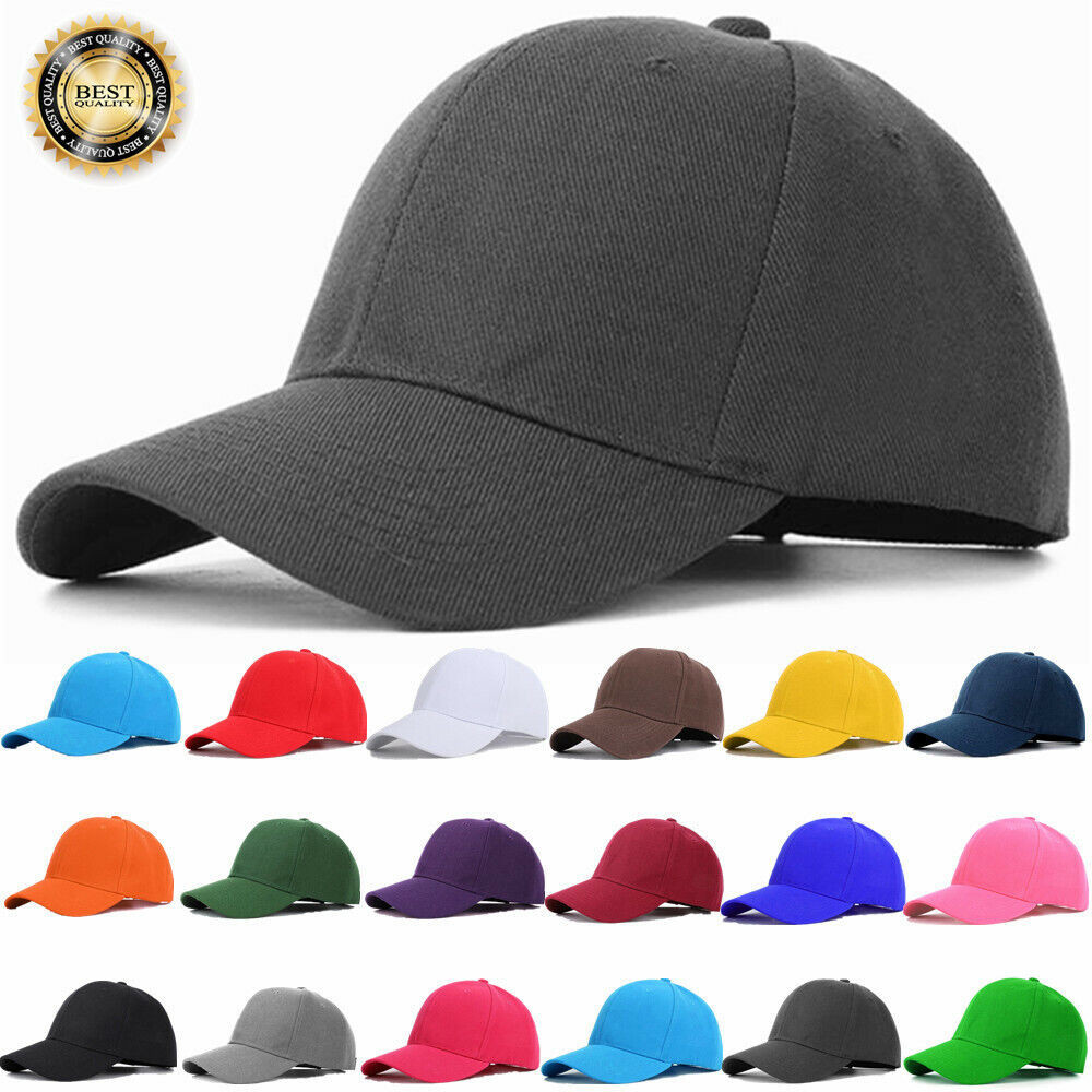 AIC-XT001 Plain Solid Baseball Cap Strap Back Adjustable Blank Hat Polo ...