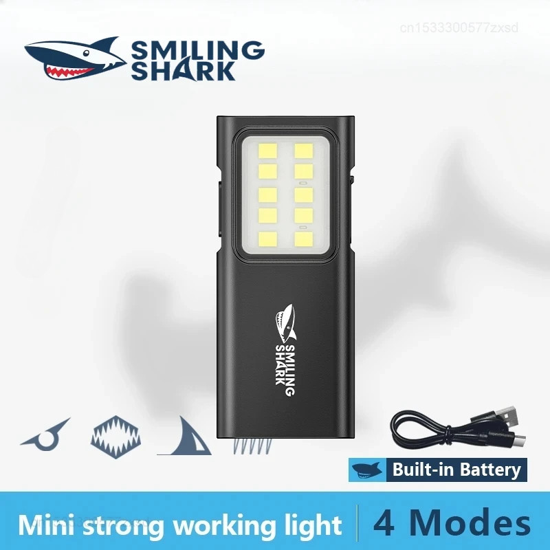 SMILING SHARK TIP065 Mini Rechargeable Worklight COB Floodlight Pocket ...