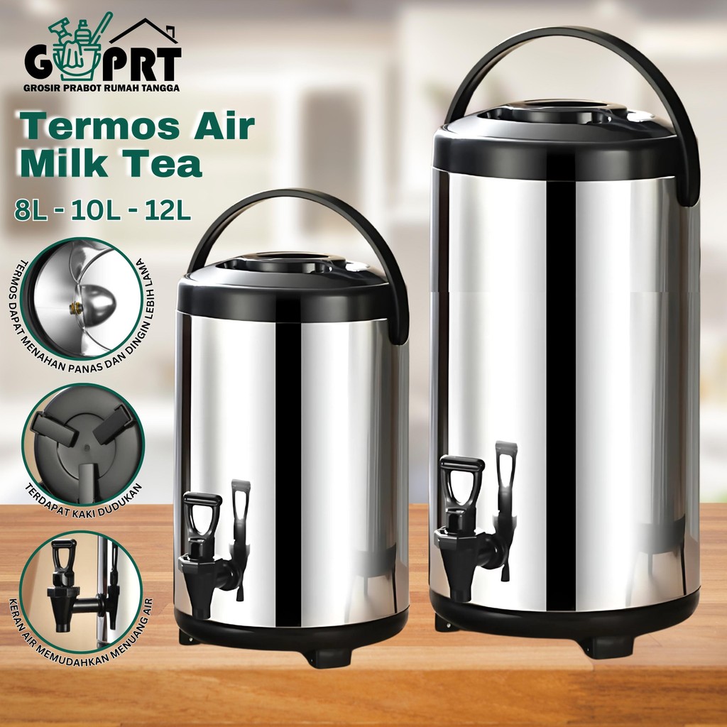 TERMOS 8 10 12 LITER Thermos Water Milk Tea Drink Dispenser Bucket ...