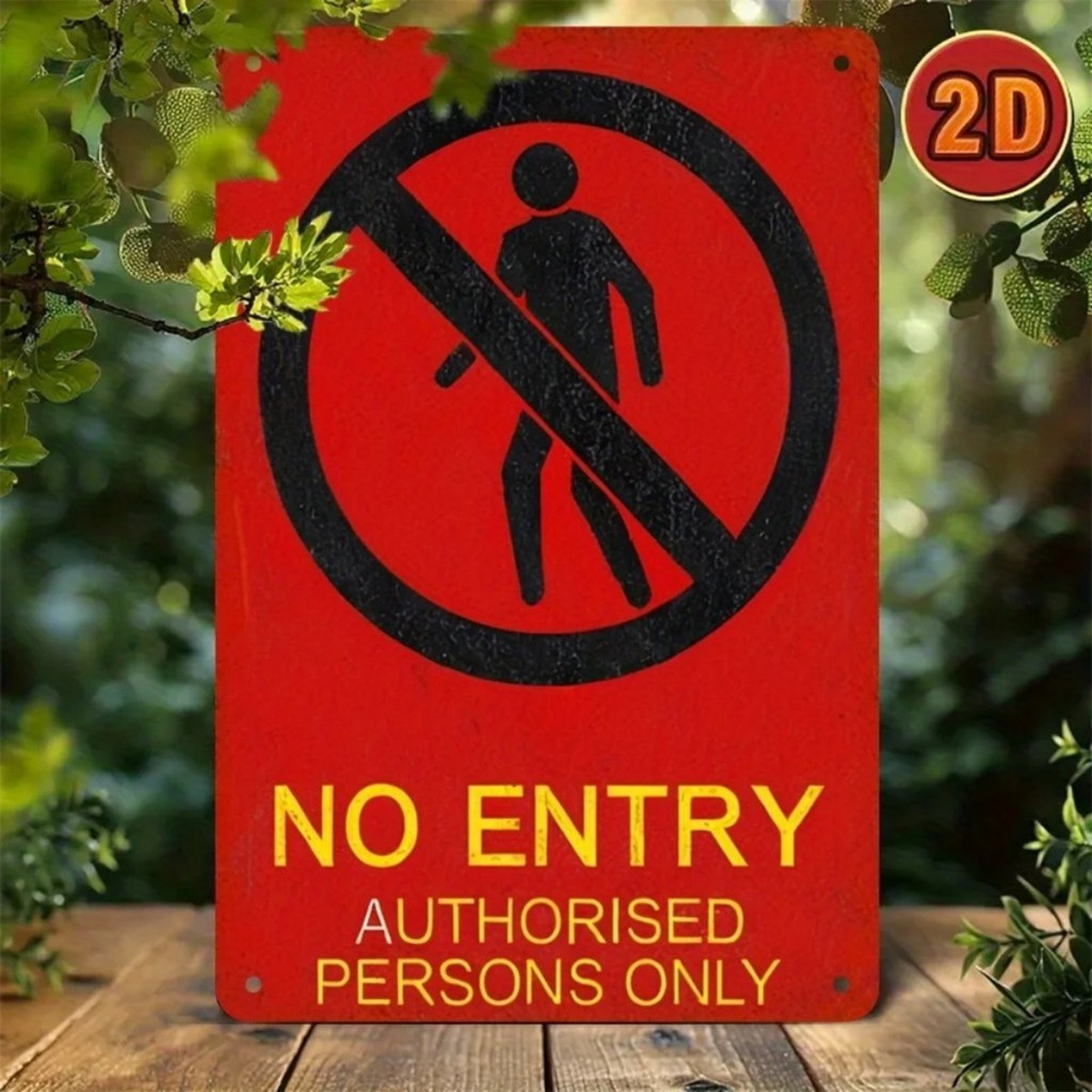 Vintage No Entry Authorized Personnel Only Sign Durable Metal Wall ...