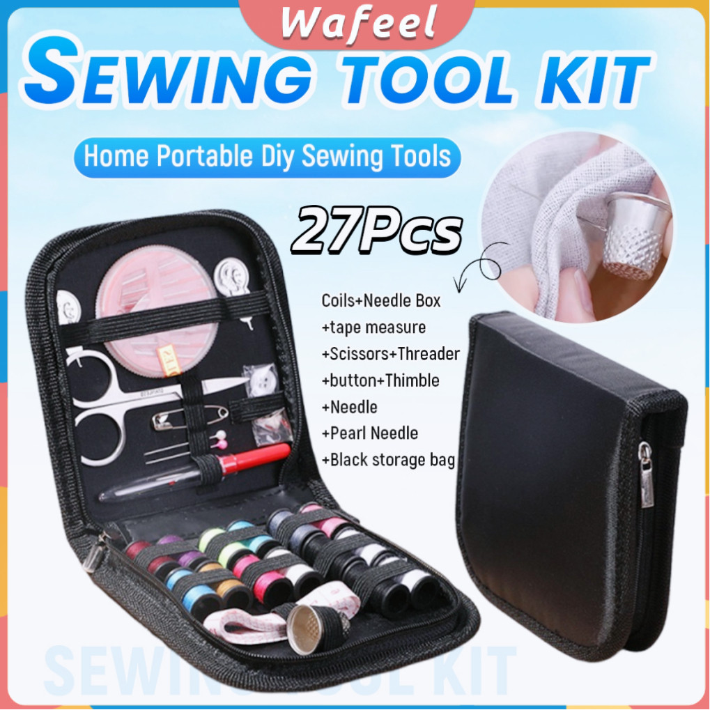 W.A. 27Pcs/set Portable Sewing Kit Home Craft Knitting Tools Organizer ...