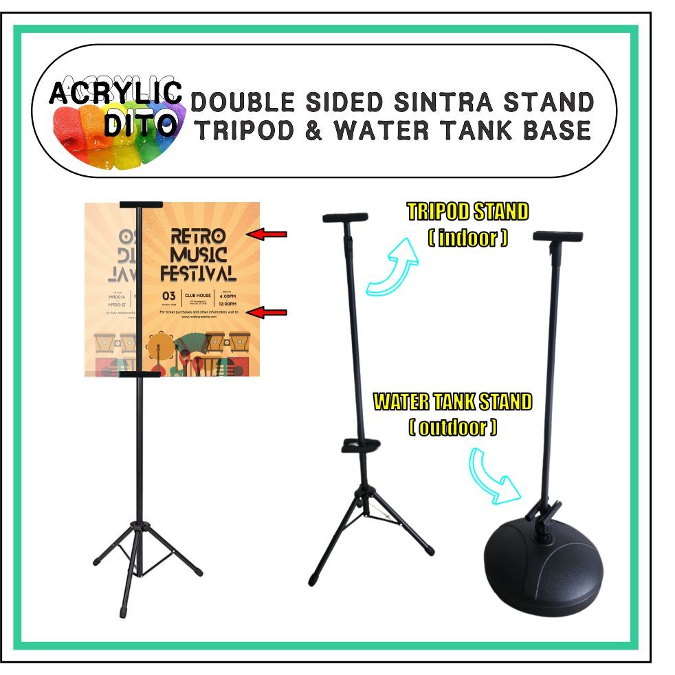Durable Double sided Tripod Sintra Standee / Outdoor Backdrop Stand ...