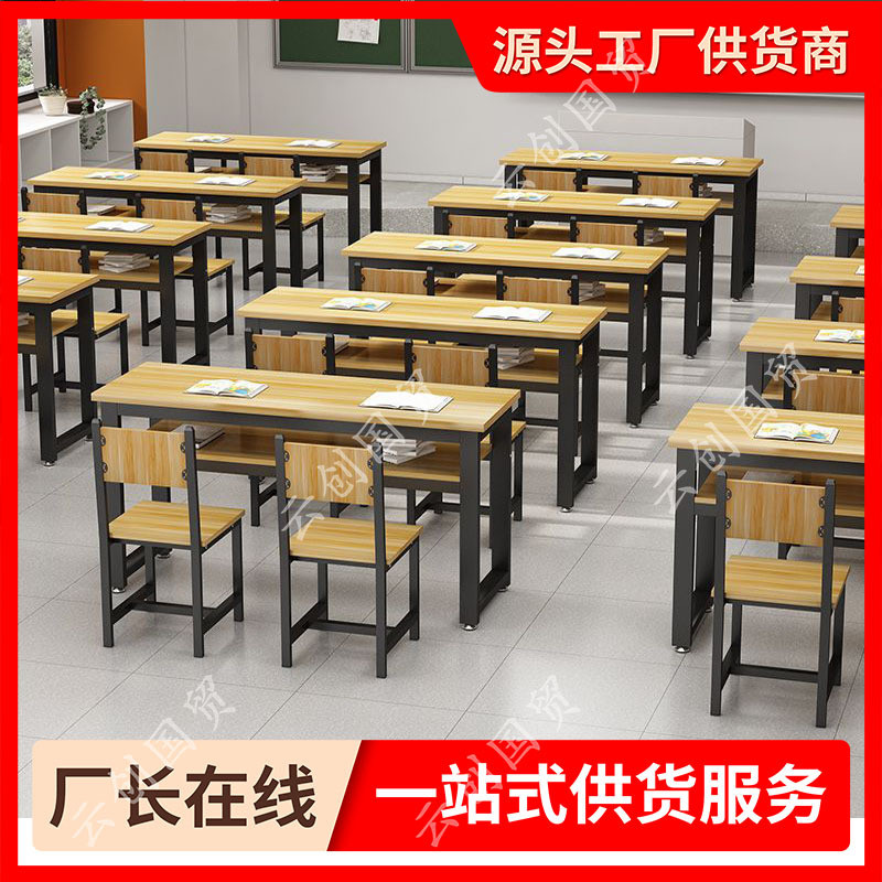 Single and Double Classroom Calligraphy Desk Desk Chair Training Desk ...