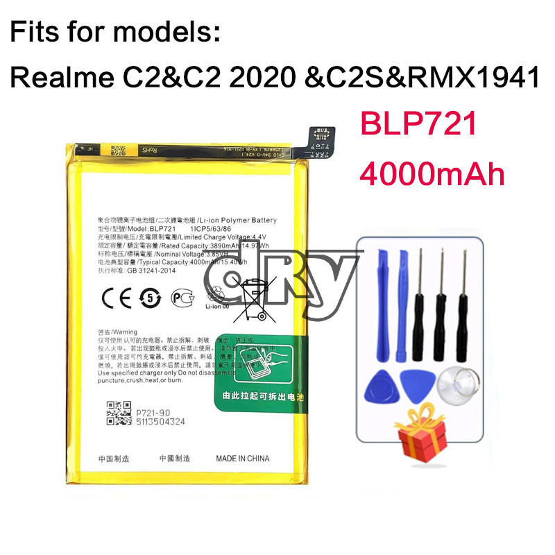 Replacement battery for Realme C2 BLP721 battery replacement | Shopee ...
