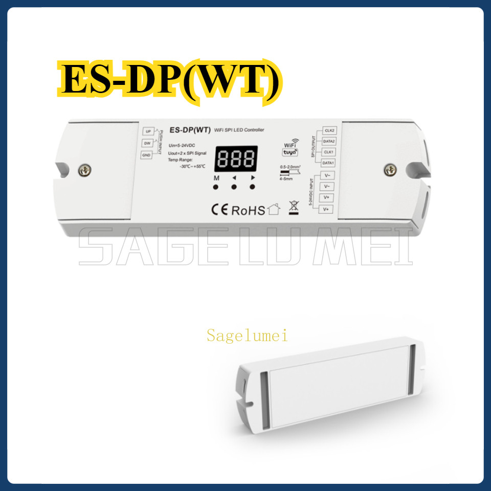 New ES-DP(WT) 5-24VDC WiFi SPI Controller Dual Push Button Stair Light ...