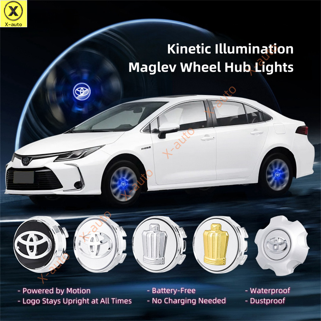 Toyota 4pcs Kinetic Illumination Maglev Suspension Wheel Hub Lights ...