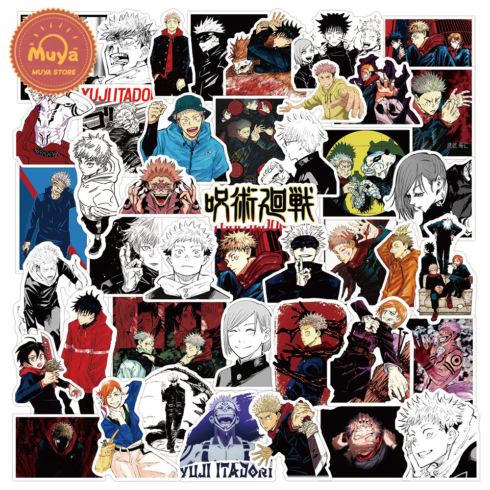 MUYA 50pcs Jujutsu Kaisen Stickers Waterproof Anime Vinyl Stickers for ...