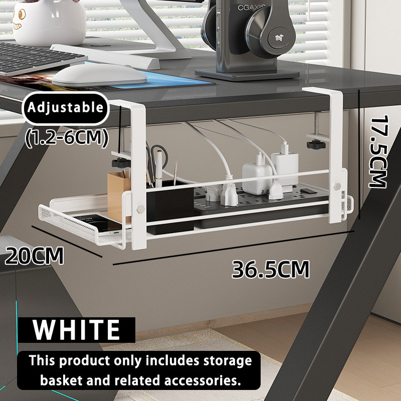 Upgrade Under Table Storage Rack Cable Management Tray Desk Socket ...