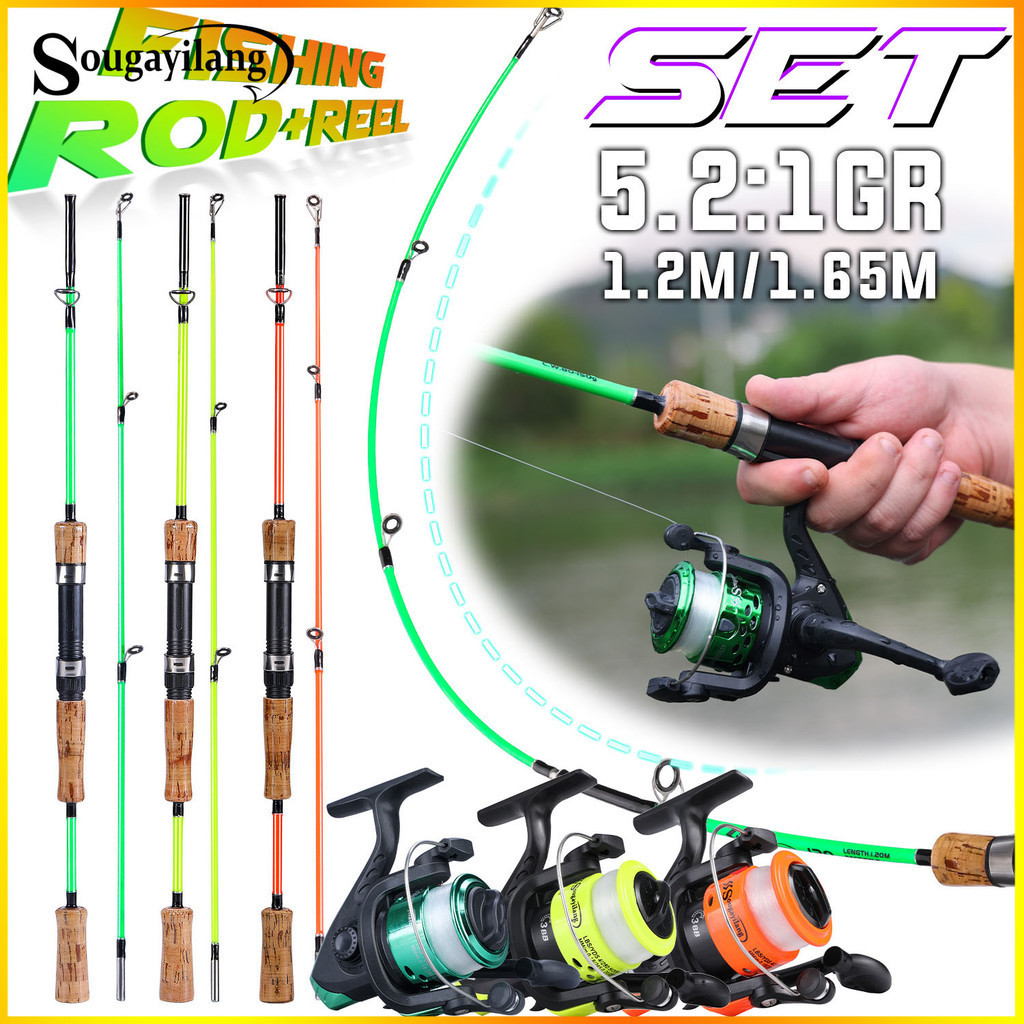Sougayilang New Fishing Set 5.2:1 Gear Ratio Fishing Ultralight Reel 1 ...