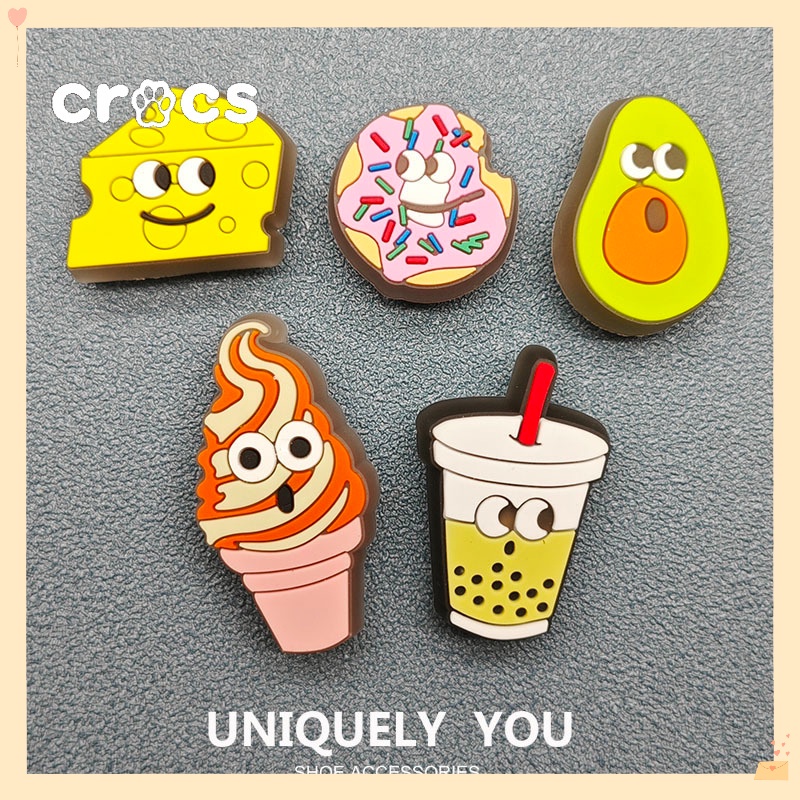 Crocs Jibbitz LED flashing shoe buckles charm Crocs cute ice cream milk ...