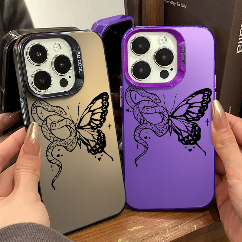 Hand Drawn Artistic Butterfly Phone Case Compatible for IPhone 15 14 13 ...