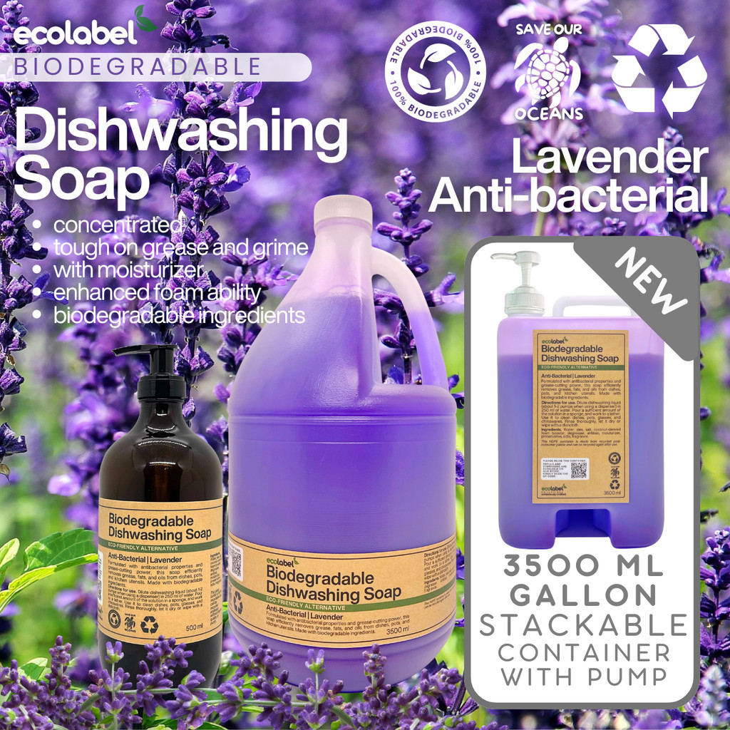 Eco-friendly Dishwashing Liquid Soap Lavender 100% Biodegradable ...