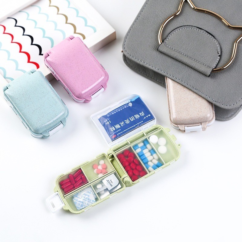 Mini Medicine Box Portable Pills Box 8Grids Pill Storage Box Camp ...