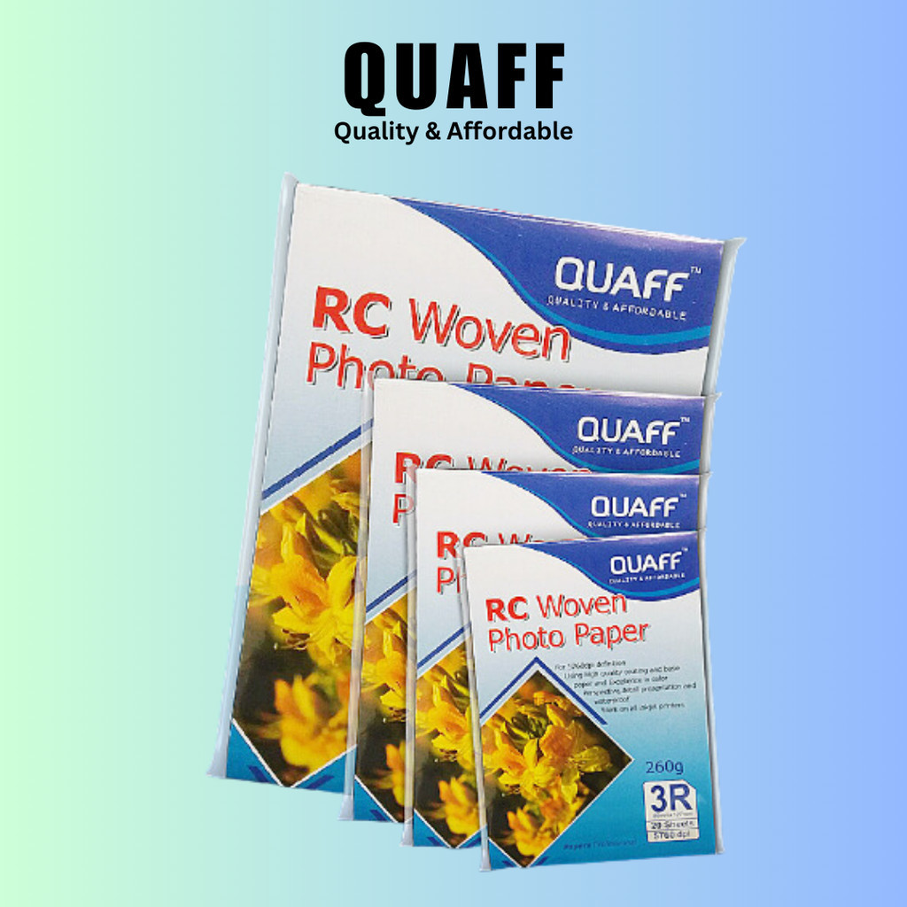 QUAFF 260GSM RC Woven Photo Paper No Back Print (20 sheets) A4 / 5R ...