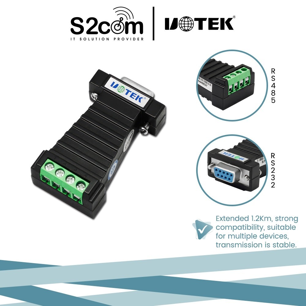 Utek RS232 to RS485 Bidirectional Passive Serial Converter | Shopee Philippines