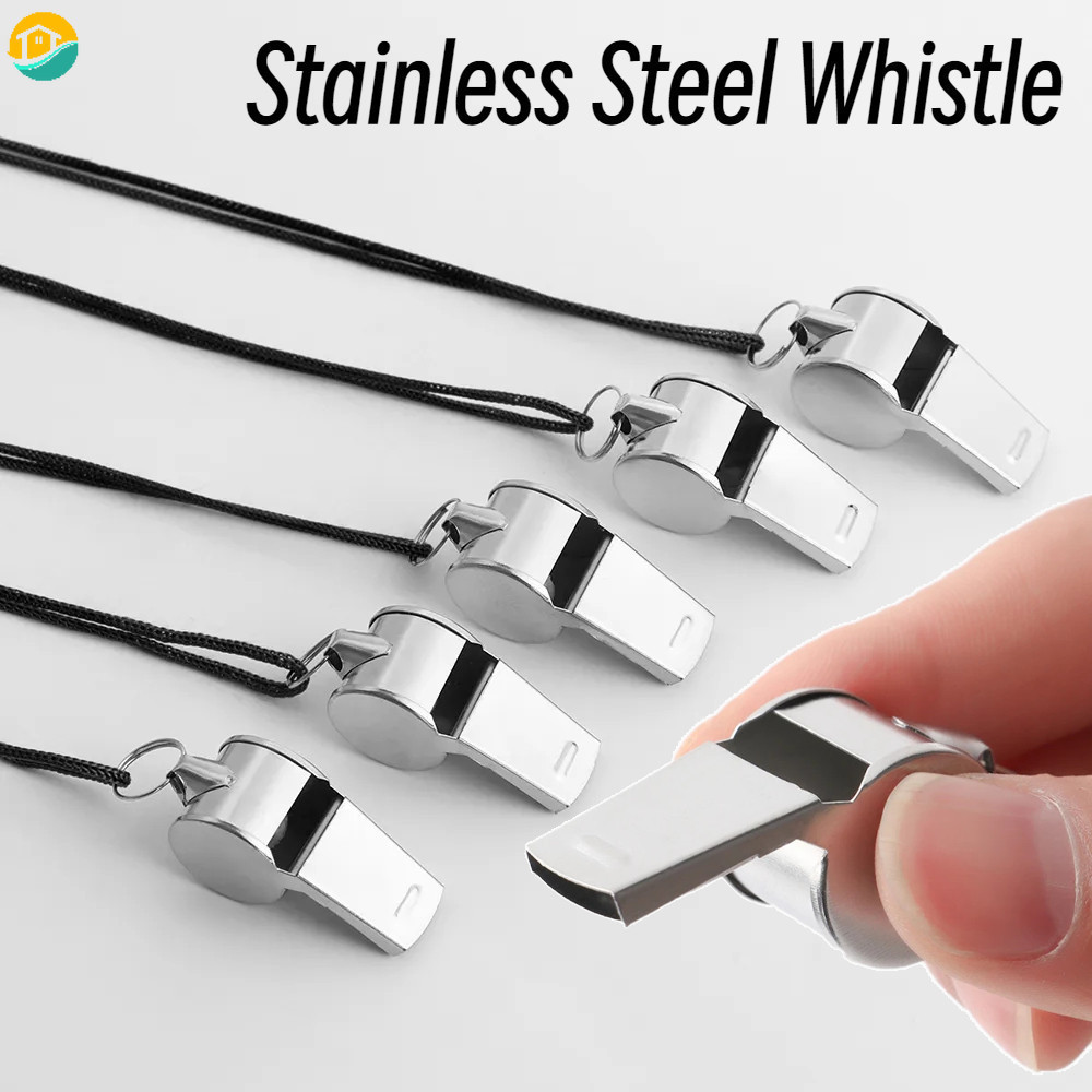 6Pcs Professional Metal Whistles Outdoor Sports Camping Hiking Referee ...