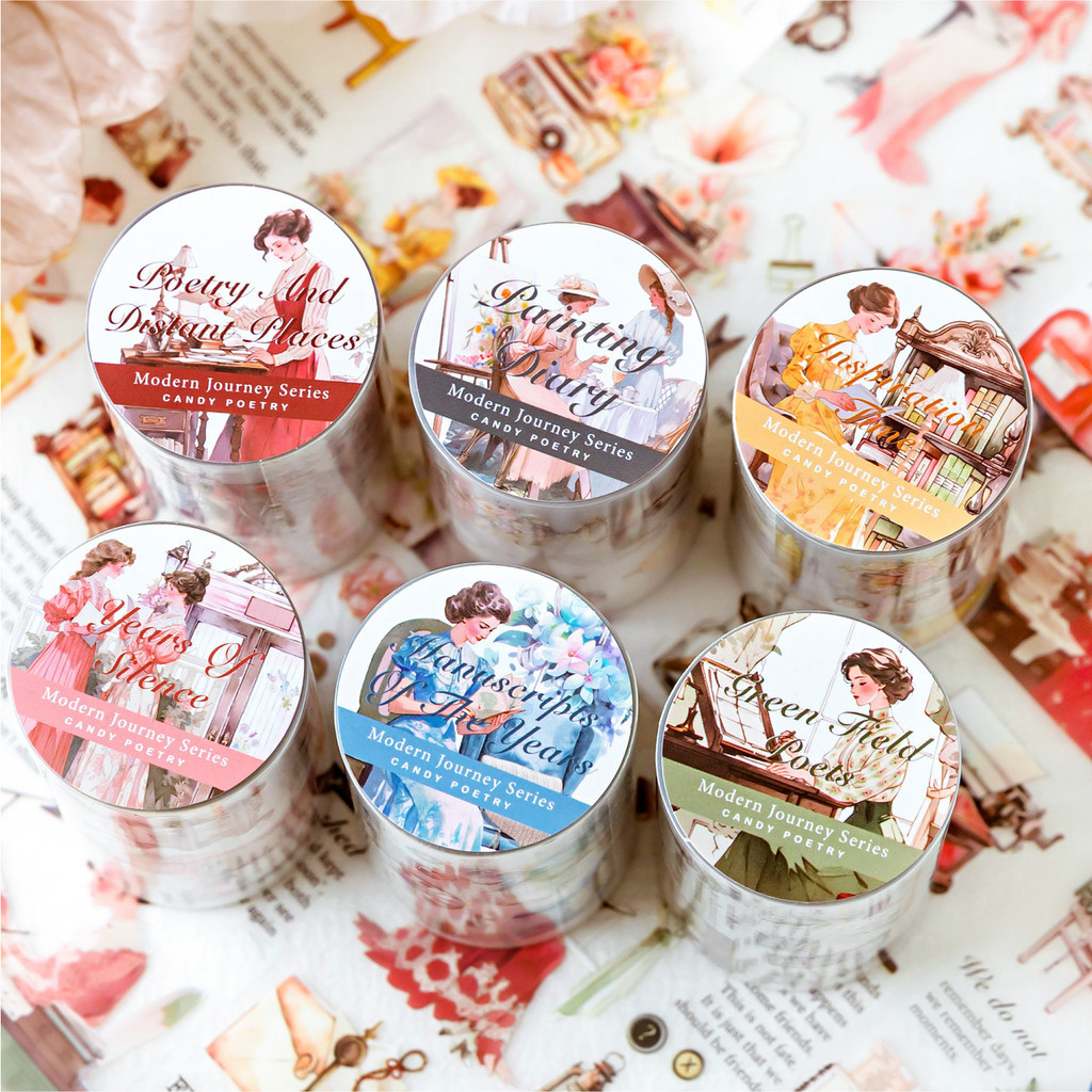 ENWEI 60mm*2m Set [Modern Journey Series] Vintage Journal Masking Tape ...
