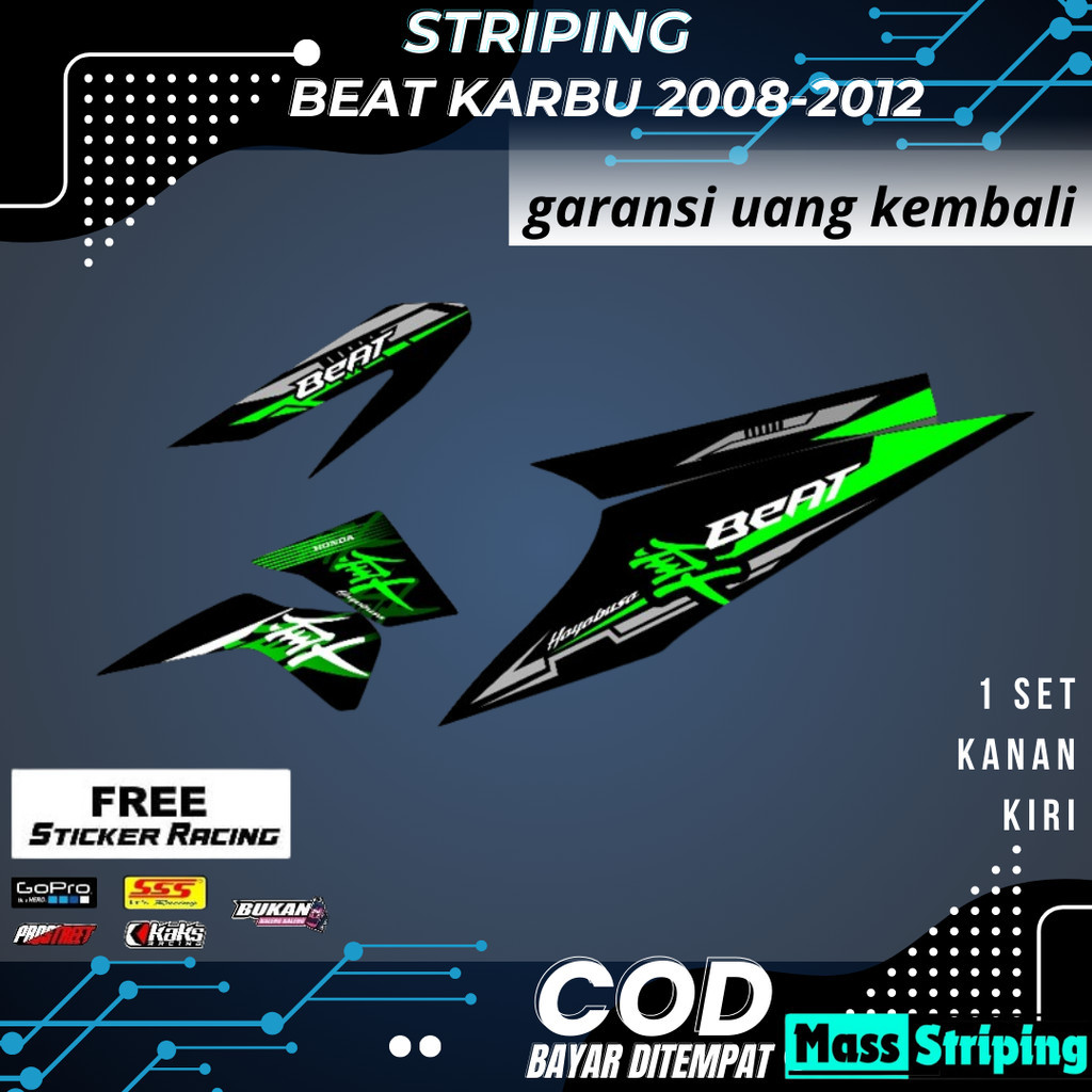 Striping STICKER DECAL BEAT KARBU 2008 2009 2010 2011 2012 hayabusa ...