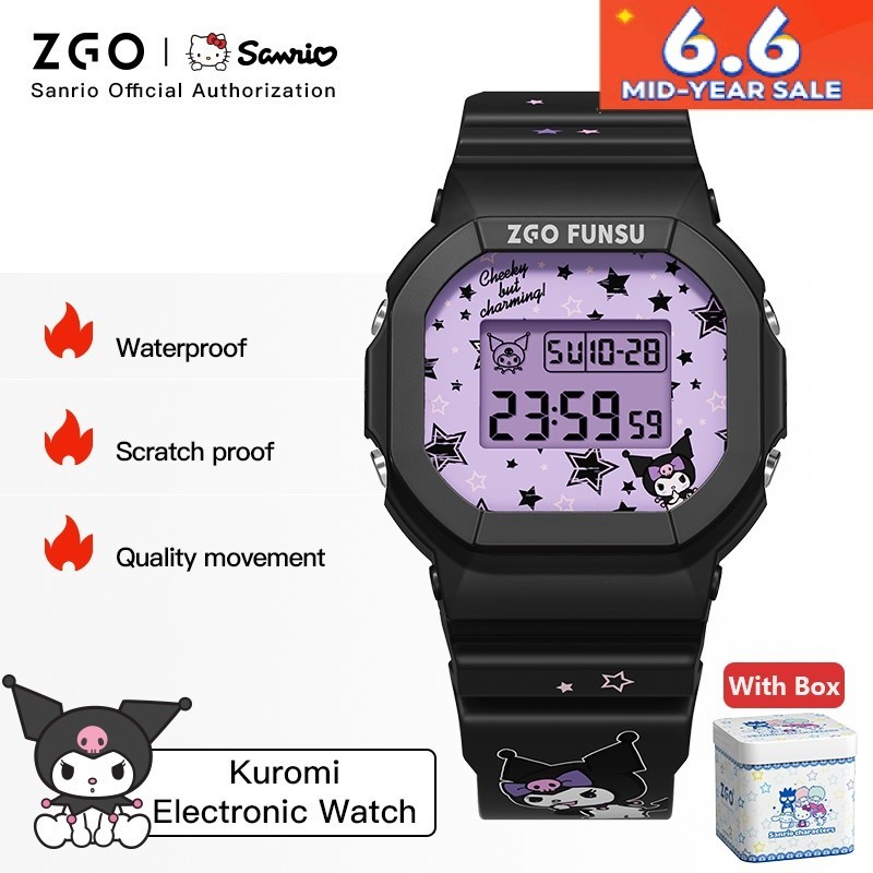 【30₱ OFF】ZGO Sanrio Kuromi Watch for Girls Kids Waterproof ins Style ...