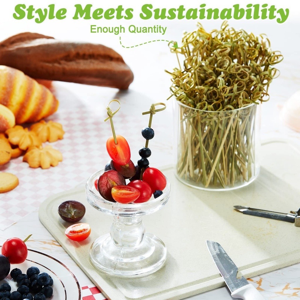 100Pcs Disposable Cocktail Bamboo Picks Bamboo Cocktail Fruits Picks ...