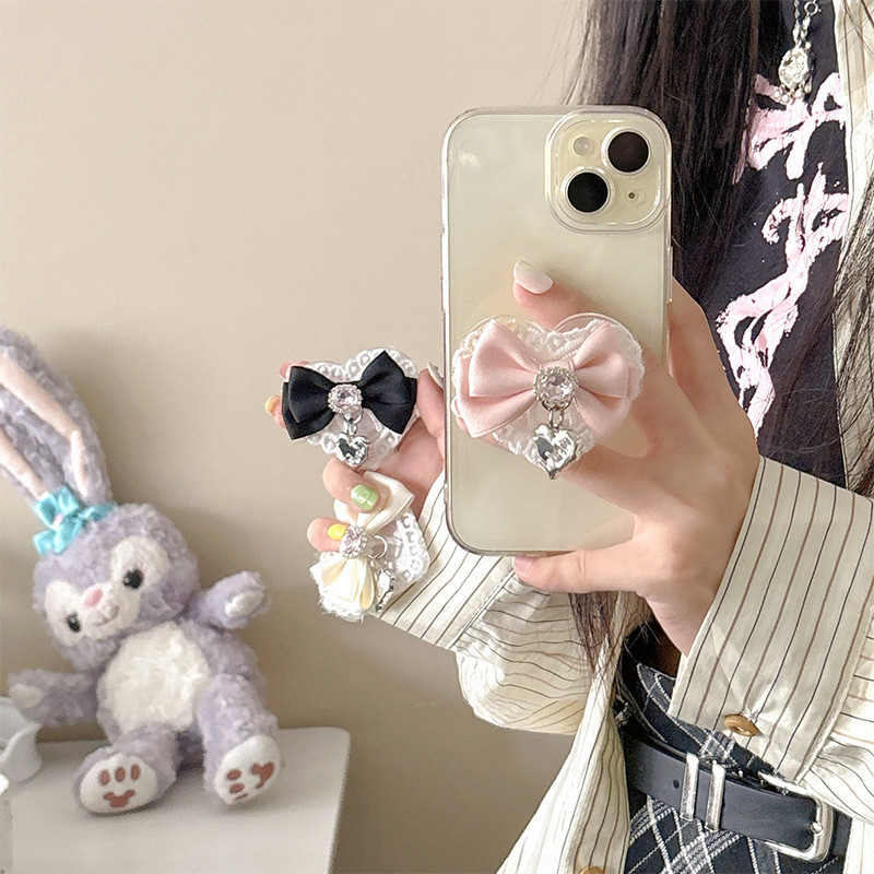 3d Love Bow Cartoon Round Solid Back Stickers Plain Color Grip Griptok ...